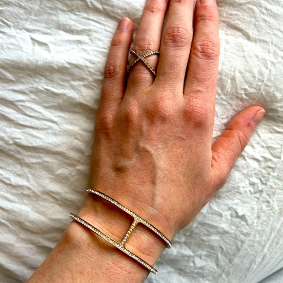 Michael Kors | Jewelry | Michael Kors Rose Gold Pave Cross Ring | Poshmark